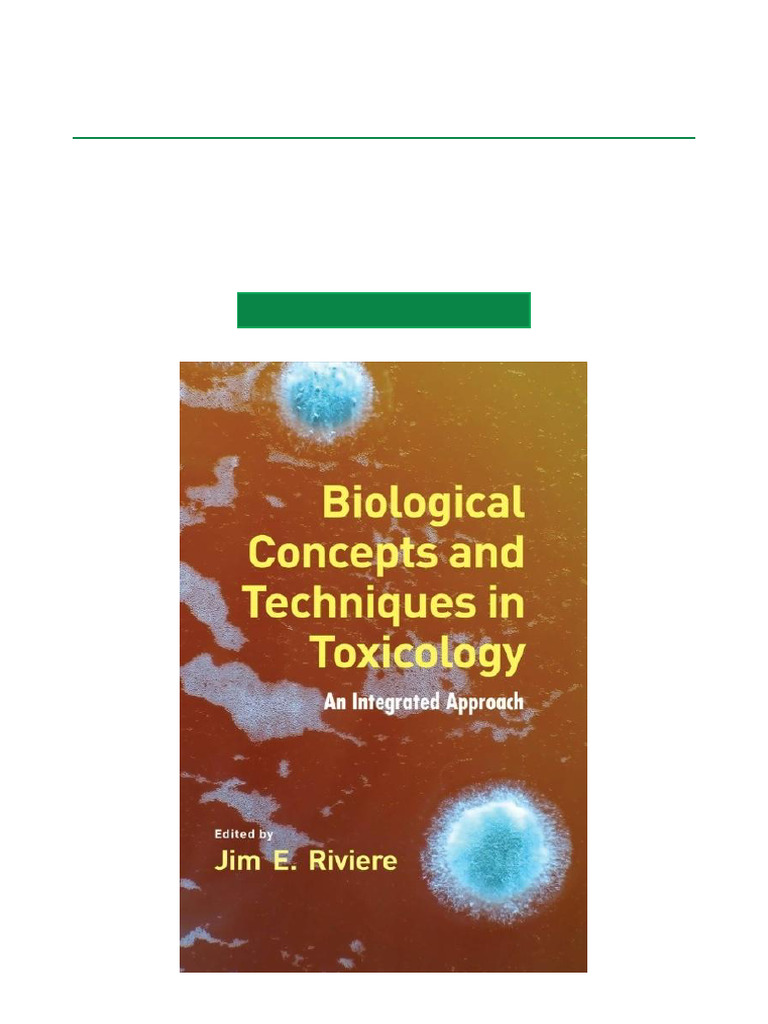 Biological Concepts and Techniques in Toxicology An Integrated Approach 1st Edition Authorized ...