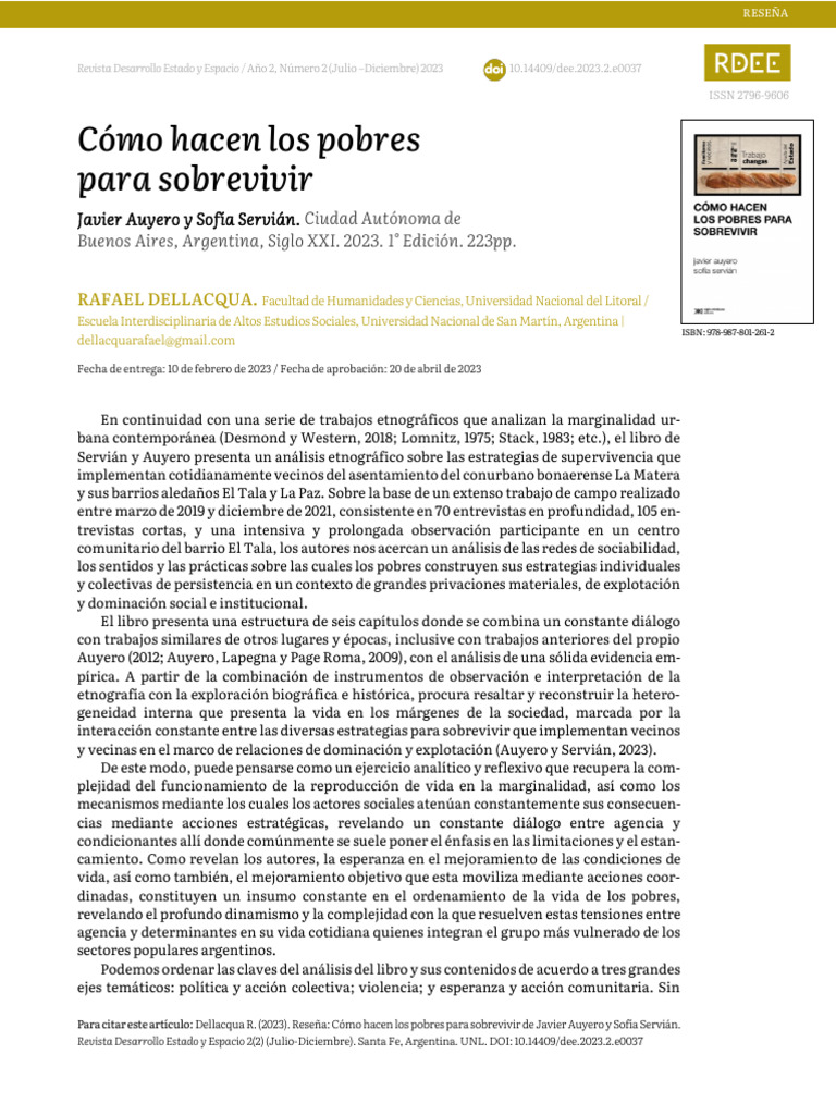 Resena Como Hacen Los Pobres para Sobrevivir de Au | PDF | Exclusión ...