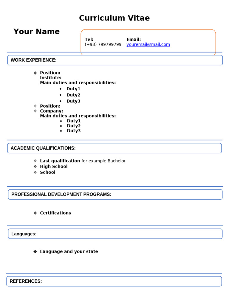 Template CV | PDF