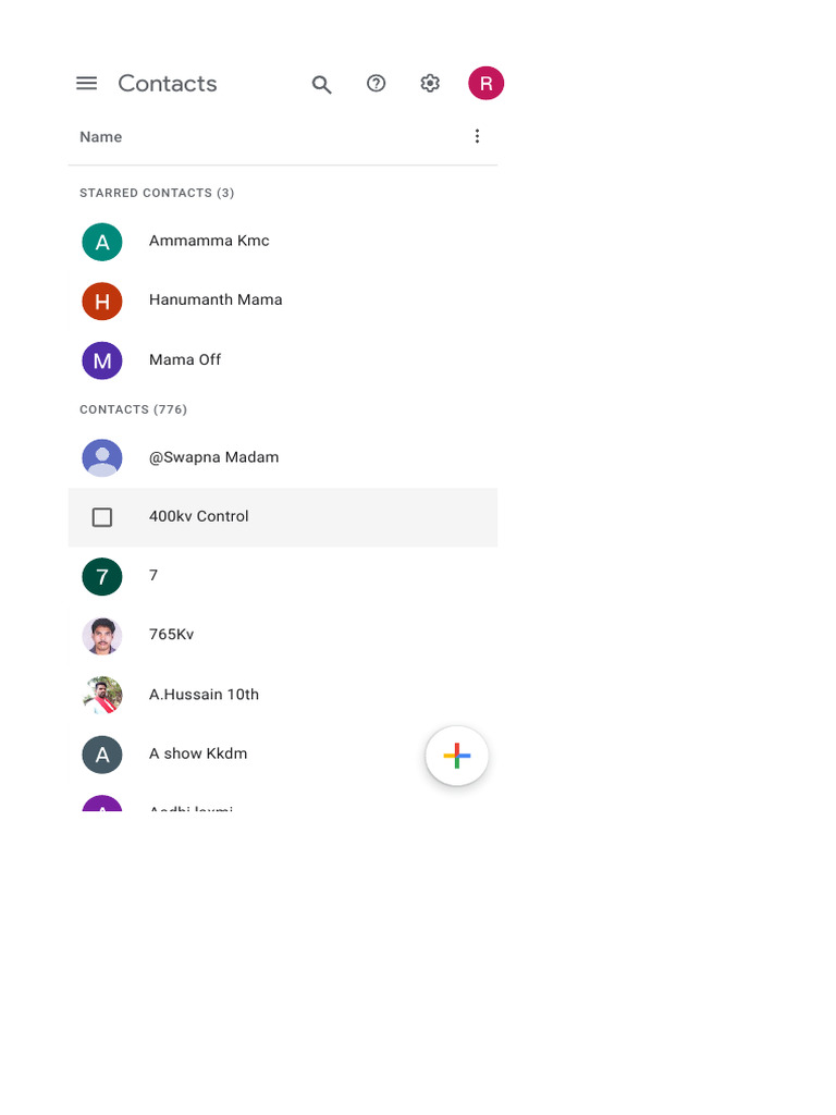 Contact List with Starred Entries | PDF