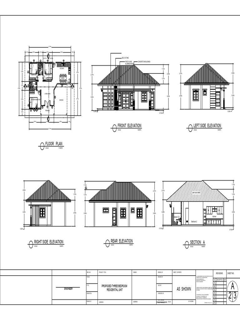 One-storey House Project (1) | PDF | Door | Architectural Design