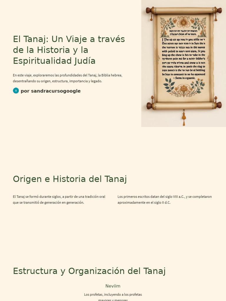 El Tanaj Un Viaje A Traves de La Historia y La Espiritualidad Judia ...