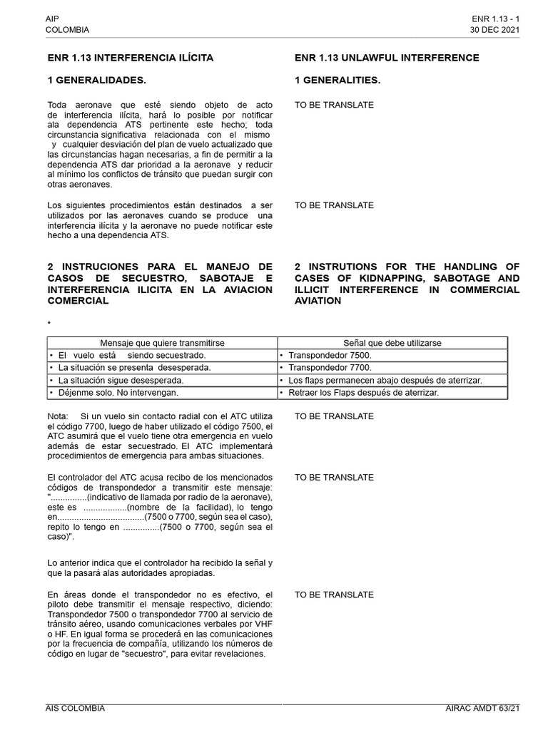 Enr 1.13 | PDF | Control de tráfico aéreo | Seguridad de transporte