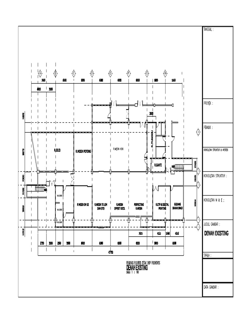 Asbuildrwing Ruang Cetak Pushidrosal | PDF