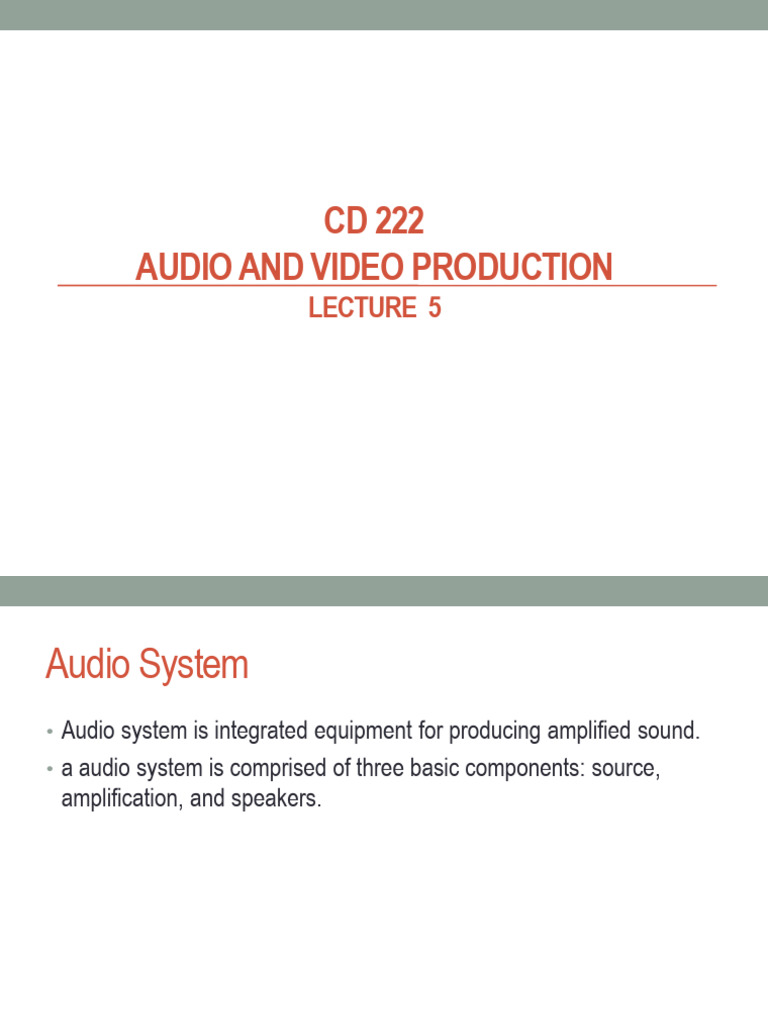 CD 222 Audio and Video Production | PDF | Digital Single Lens Reflex Camera | Camera