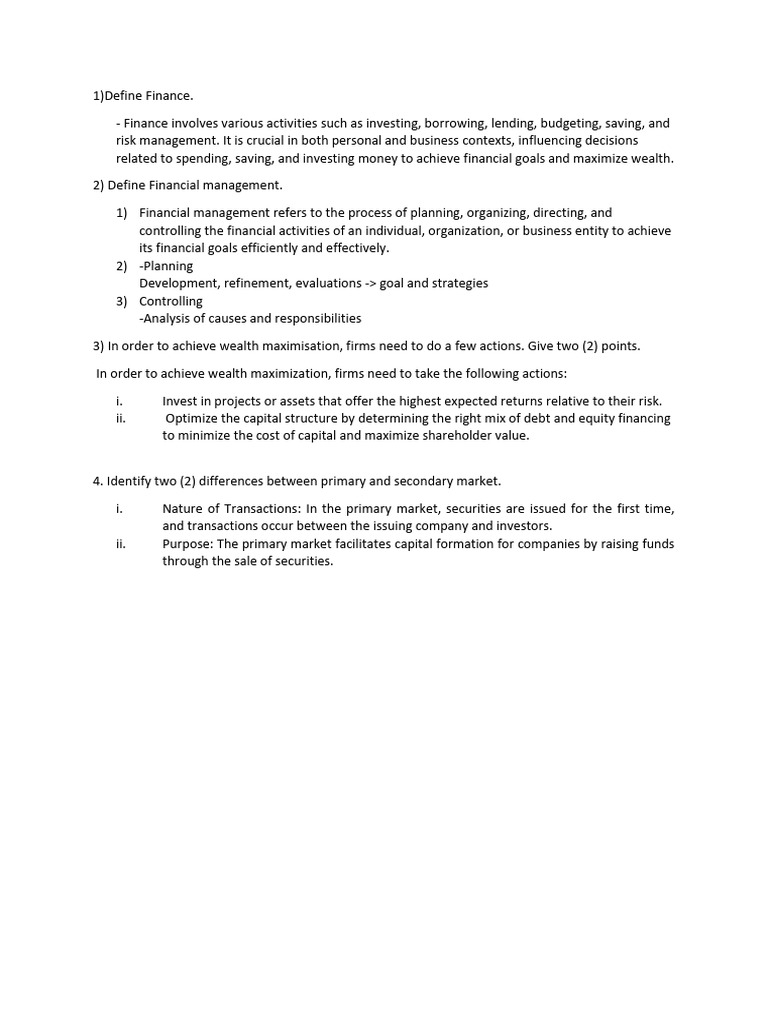 Classwork Tutorial FIN242 | PDF