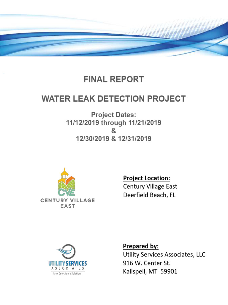 Water Leak Detection Report | PDF | Leak | Pipe (Fluid Conveyance)