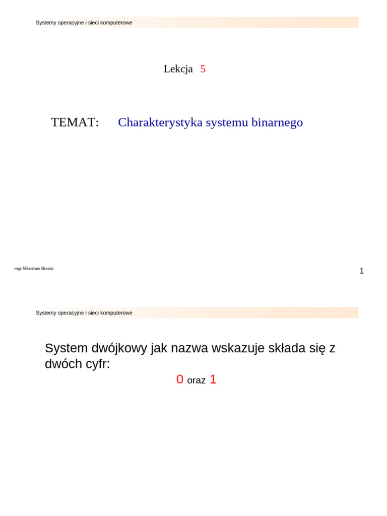 System Binarny | PDF