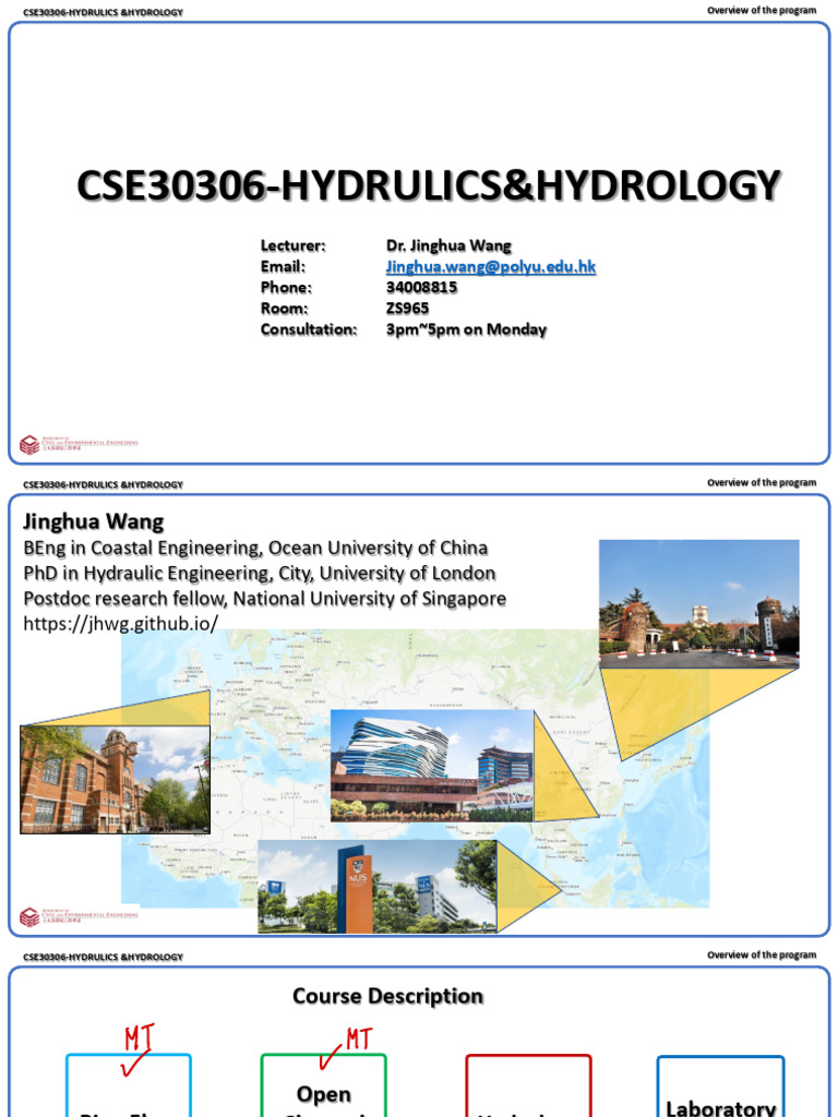 LEC01 - CSE30306 - Hydraulics & Hydrology | PDF | Fluid Dynamics | Reynolds Number
