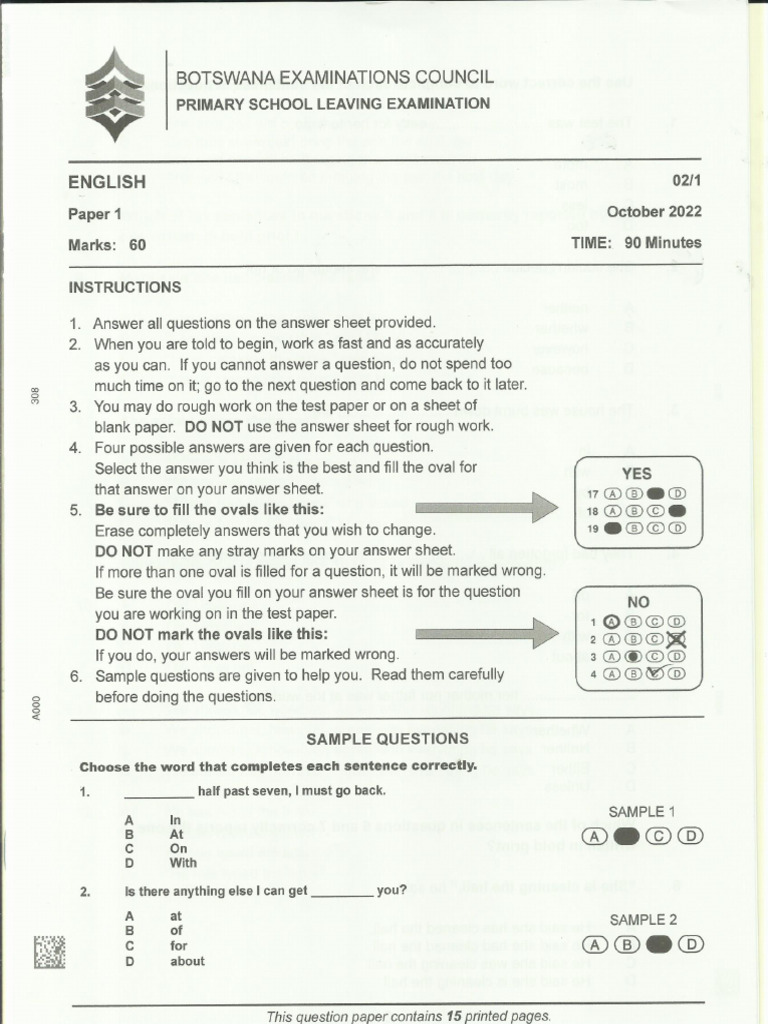 Psle English 2022 | PDF
