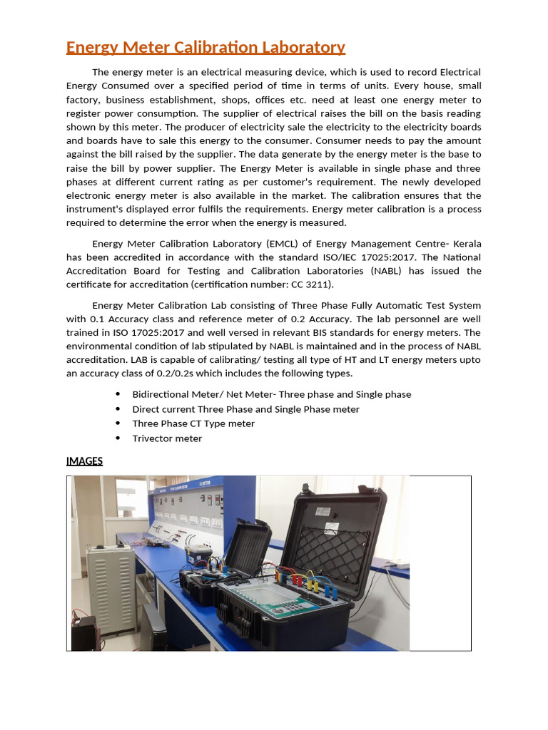 Energy Meter Calibration Laboratory | PDF | Calibration | Lighting