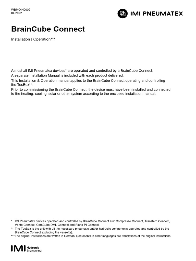 BrainCube Connect - Installation - Operation - RO | PDF | Usb | Manufactured Goods