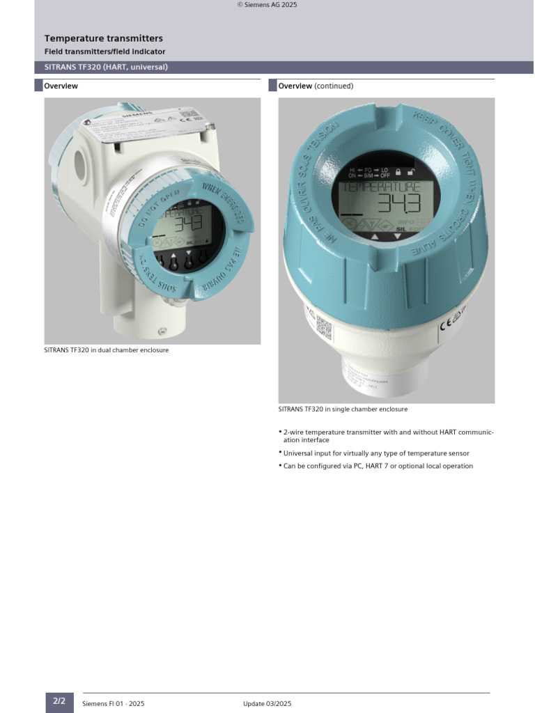 Sitranst Tf320 Tf420 Fi01 En | PDF | Thermocouple | Electrical Engineering