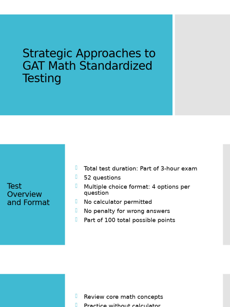 Test Taking Skills GAT | PDF | Numbers | Mathematics