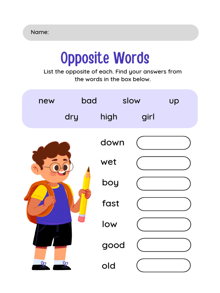 Colorful Fun Opposite Words English Worksheet - 20250304 - 152704 - 0000 | PDF
