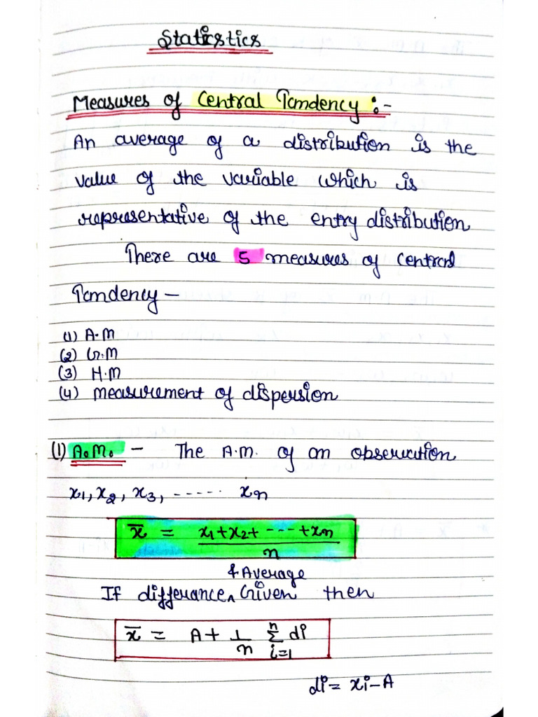 Statistics (Mean Median Mode) | PDF