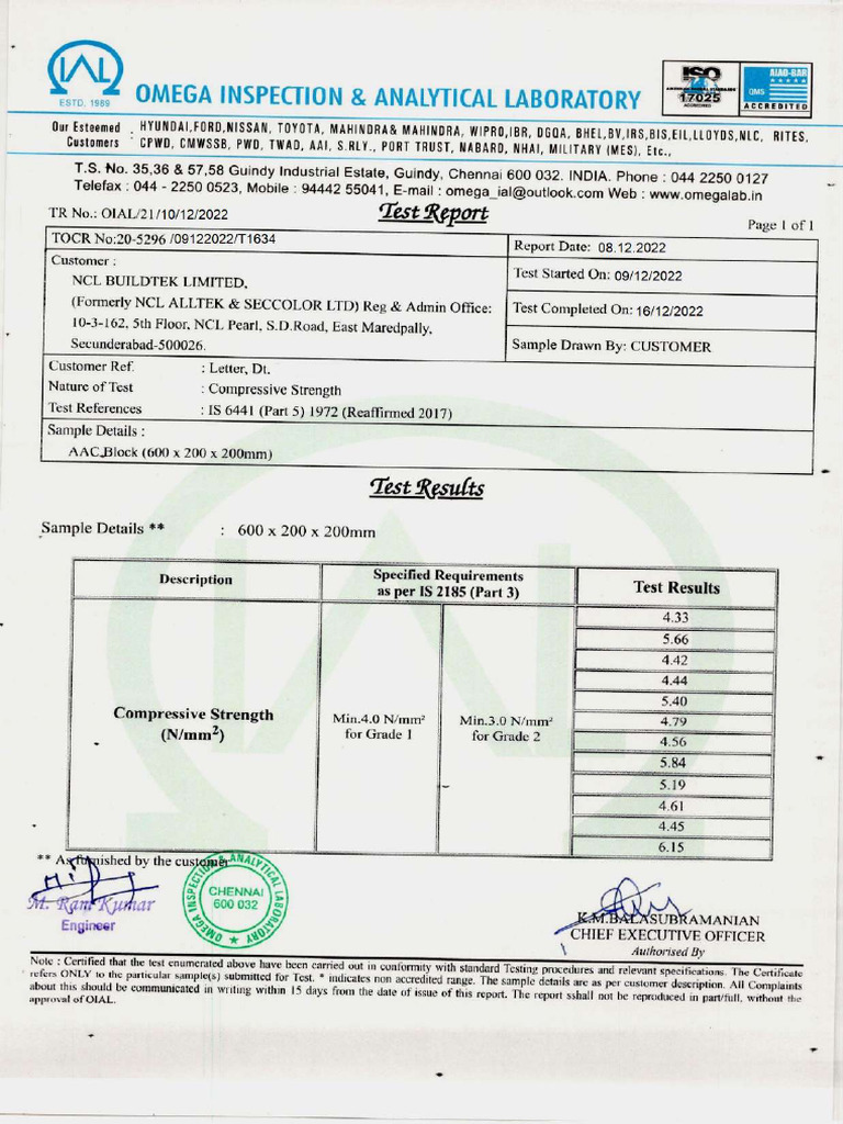 NCL Test Reports - Omega Test Report | PDF