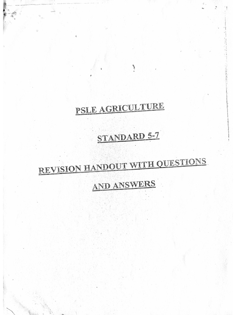 STD 5-7agric Rev Handout Booklet With Answers | PDF