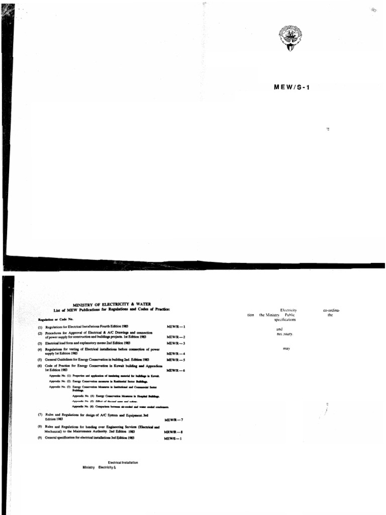 Kuwait Electrical Installation Standards | PDF | Fuse (Electrical) | Switch