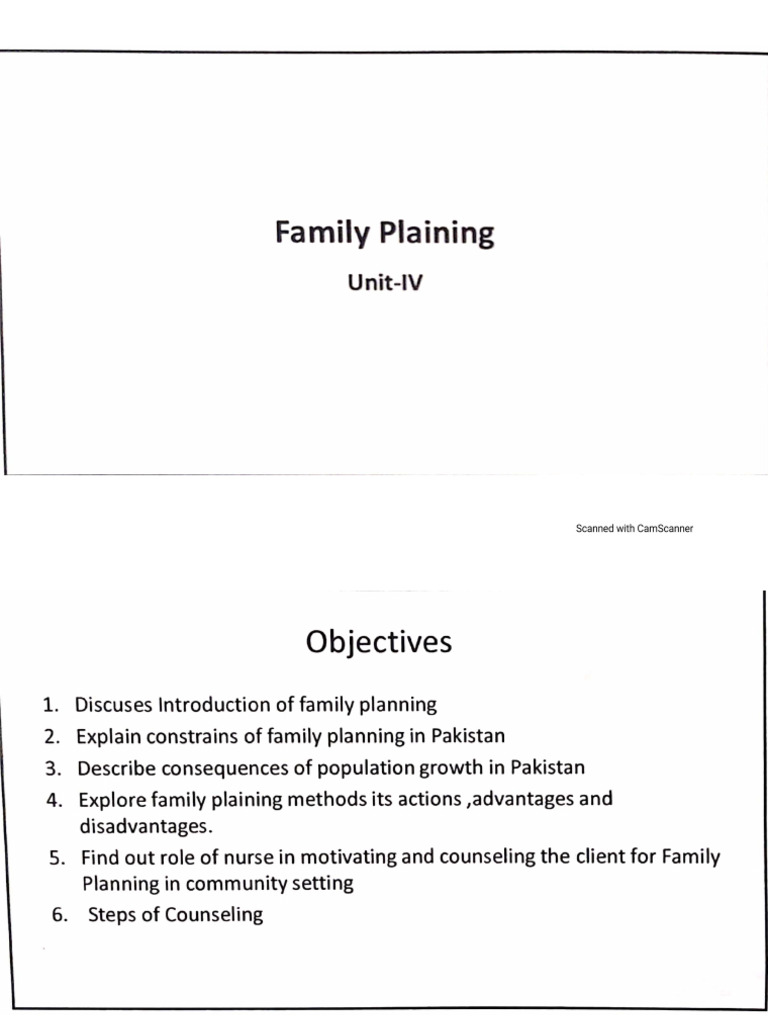 Chn-II. Unit IV Family Planning | PDF