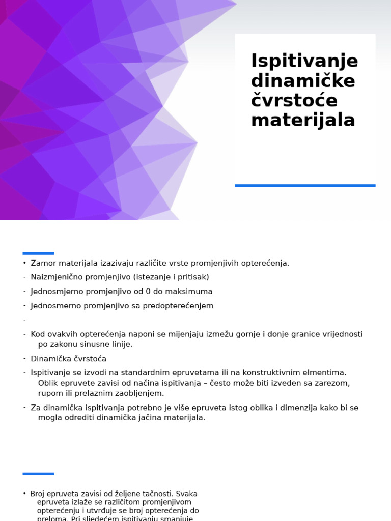 Ispitivanje Dinamičke Čvrstoće Materijala | PDF