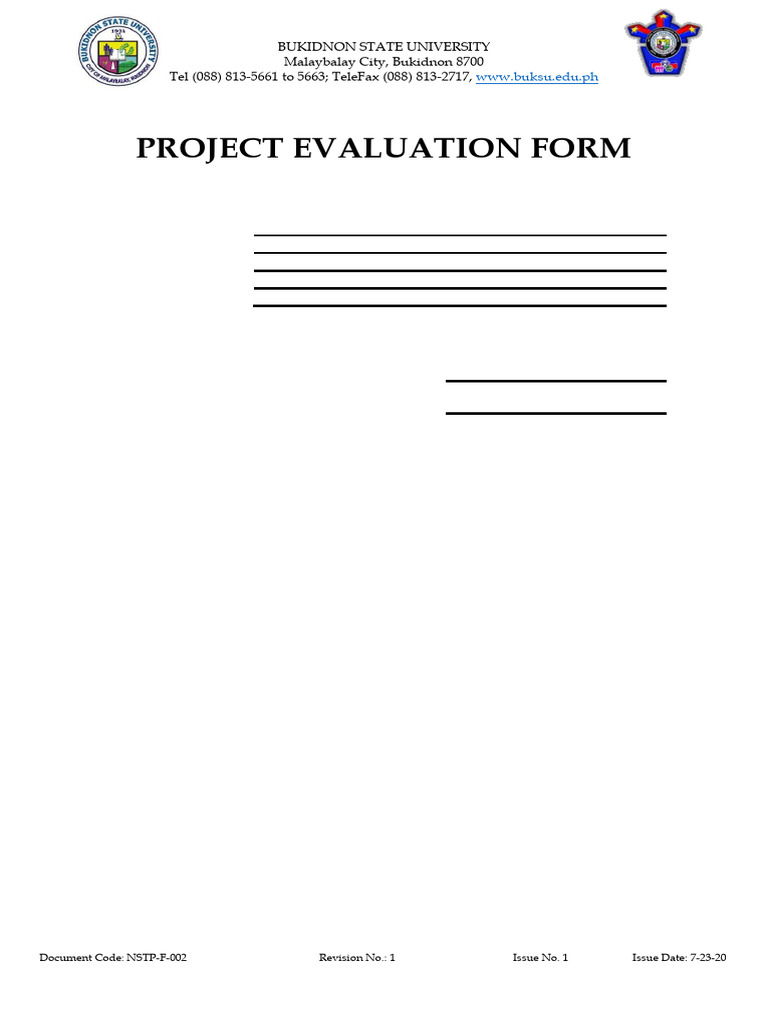 Project Evaluation Form 2 | PDF
