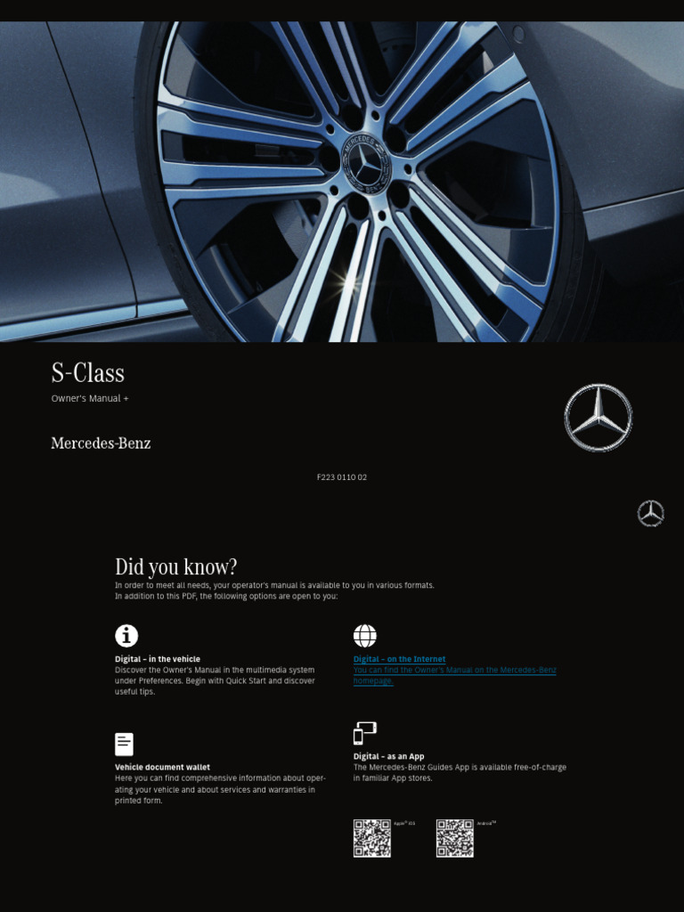 Mercedes-Benz S-Class Owner's Manual | PDF | Telephone | Mobile Phones