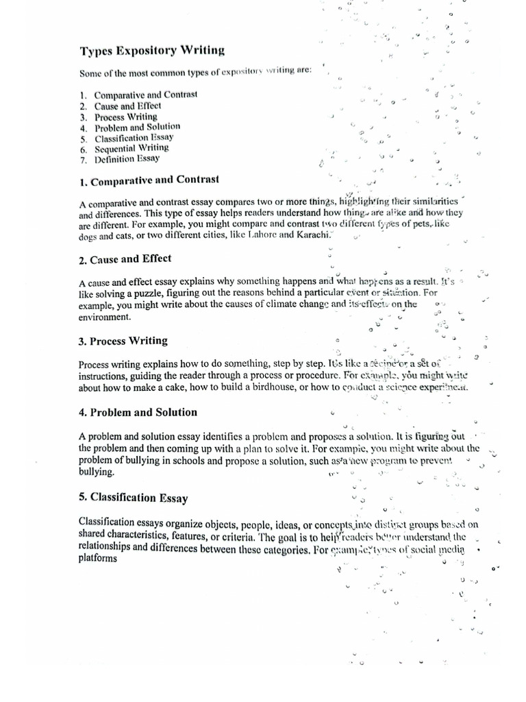 Types of Expository Writing | PDF
