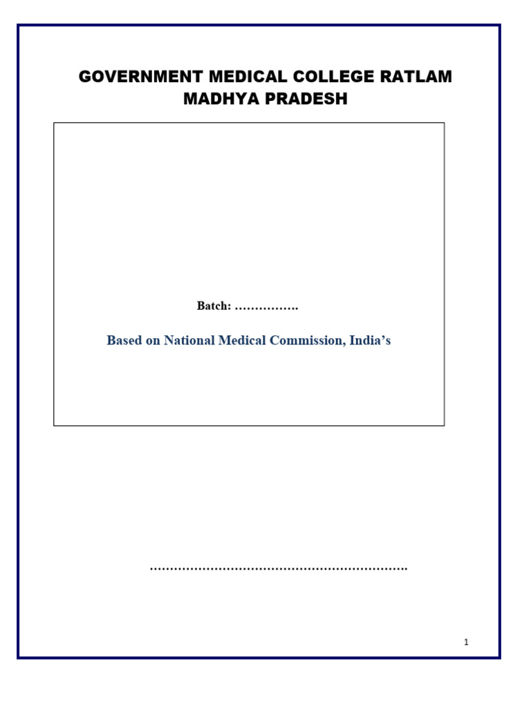 Gmc Ratlam Logbook 2023 Batch | PDF | Staining | Educational Assessment