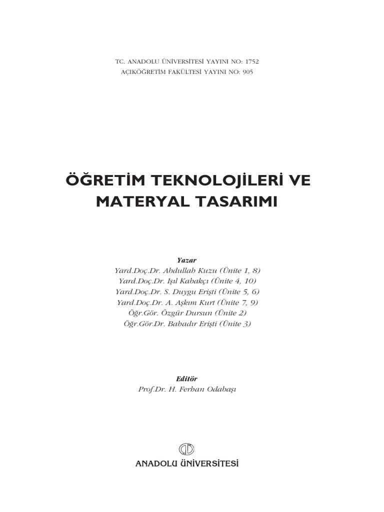 Öğretim Teknolojileri Ve Materyal Tasarımı | PDF