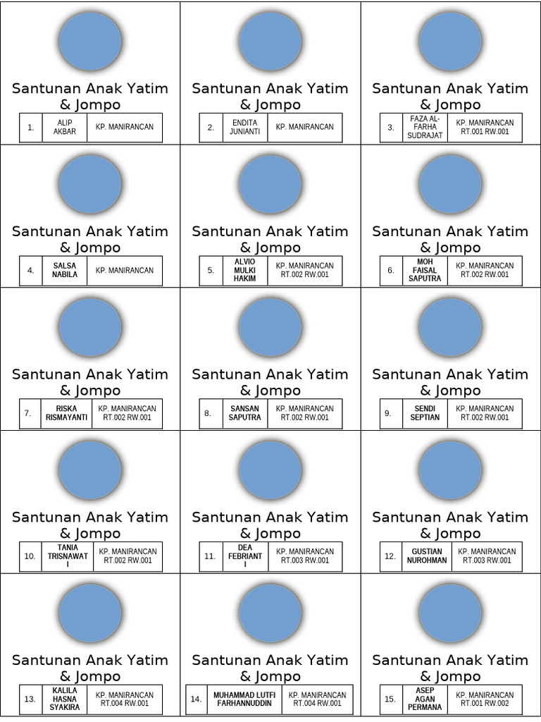 KUpon Anak Yatim Dan Jompo Insan Peduli | PDF