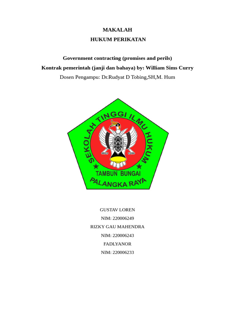 Bagi Makalah Hukum Perikatan | PDF