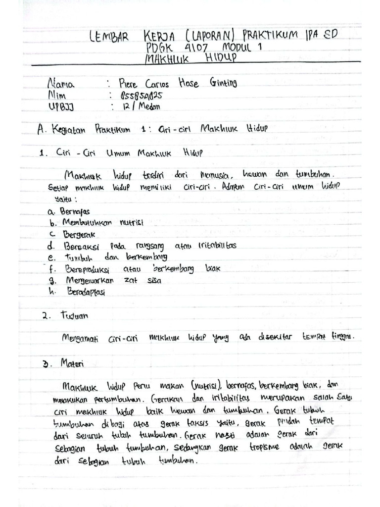 TT 1 PRAKTIKUM IPA DI SD | PDF