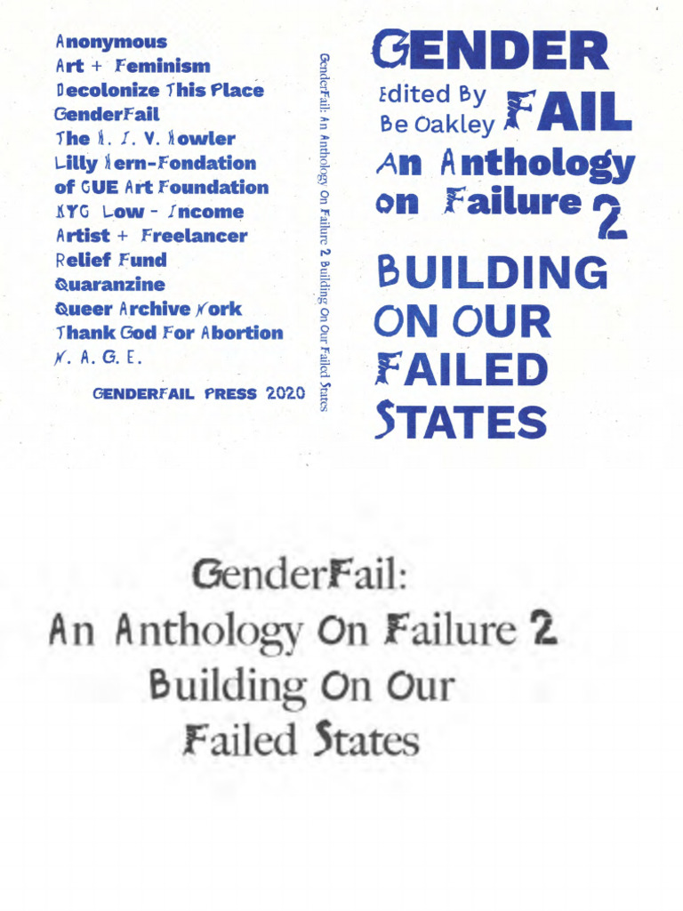 GenderFail, An Anthology On Failure 2 - Building On Our Failed States ...