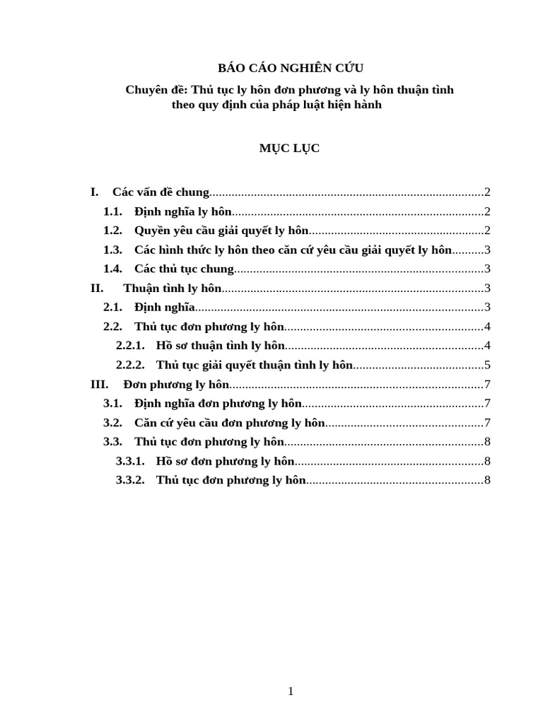 Báo Cáo Nghiên C U TH T C Ly Hôn | PDF