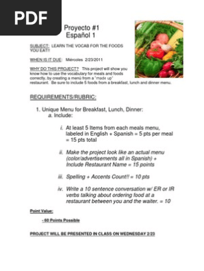 Spaans Menu Project Projects | Project Database CMS