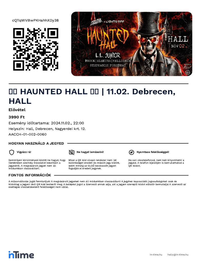 HAUNTED HALL - 11.02. Debrecen, Hall: Elővétel 3990 FT | PDF