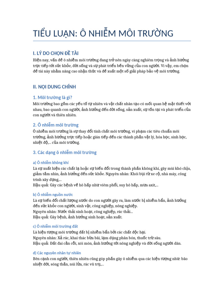 Tieu_luan_O_nhiem_Moi_truong_Hoan_chinh | PDF