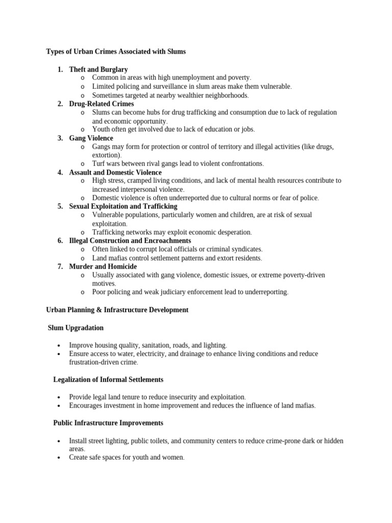 Types of Urban Crimes Associated With Slums | PDF | Gang | Slum