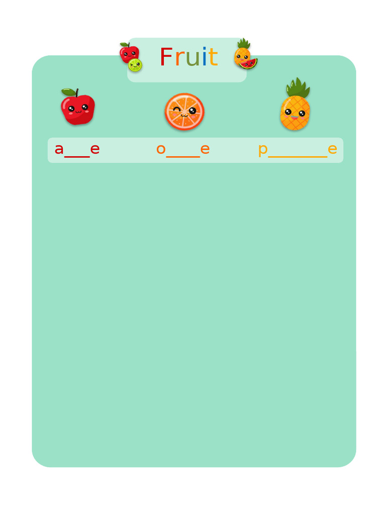 Fruit-Fill-In-Activity HW | PDF