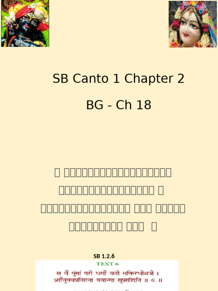 SB Canto 1 Chapter 2 CH 18 BG | PDF | Indian Religions | Spirituality