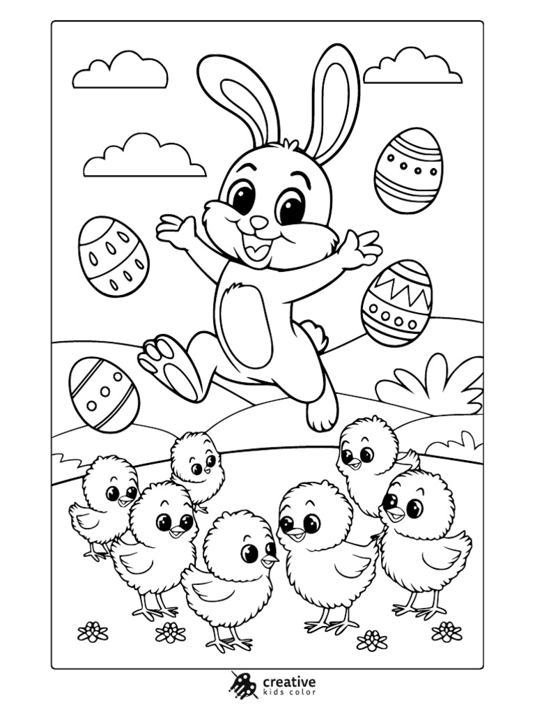 happy-easter-animals-coloring-page | PDF