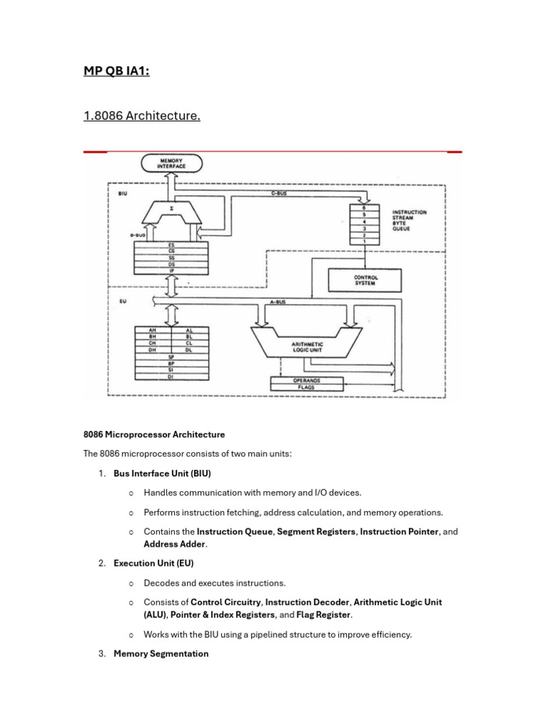 IA 1 MP QB ANS | PDF | Central Processing Unit | Computer Hardware