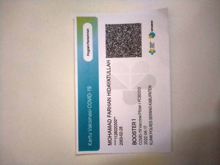 Vaksin Booster 1 Mohamad Farhan Hidayatullah | PDF