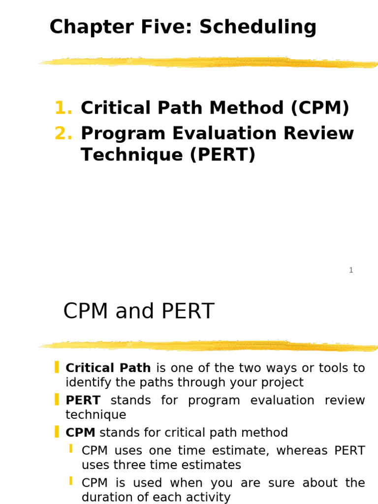 Chapter 5 Sceduling CPT and PERT | PDF | Standard Deviation | Probability