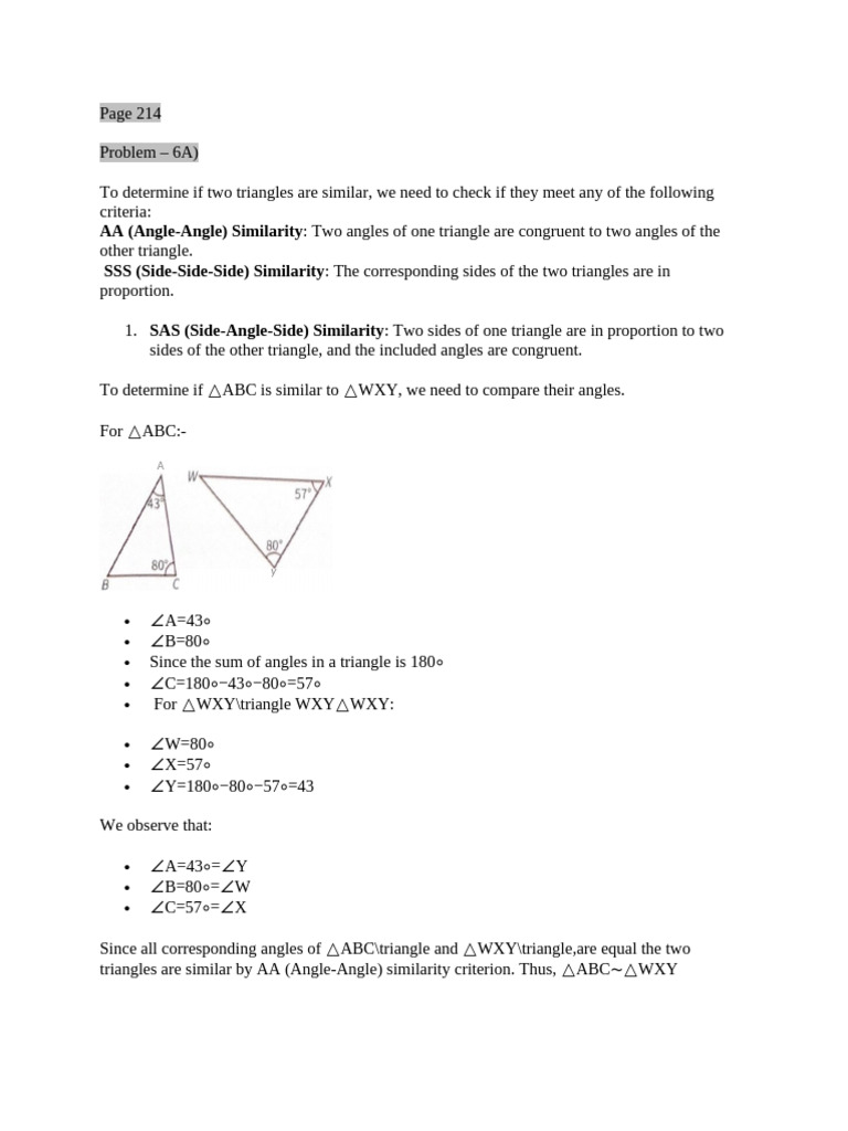 CH 7 - Congruence and Similarity - Solved Problems by Subha | PDF ...