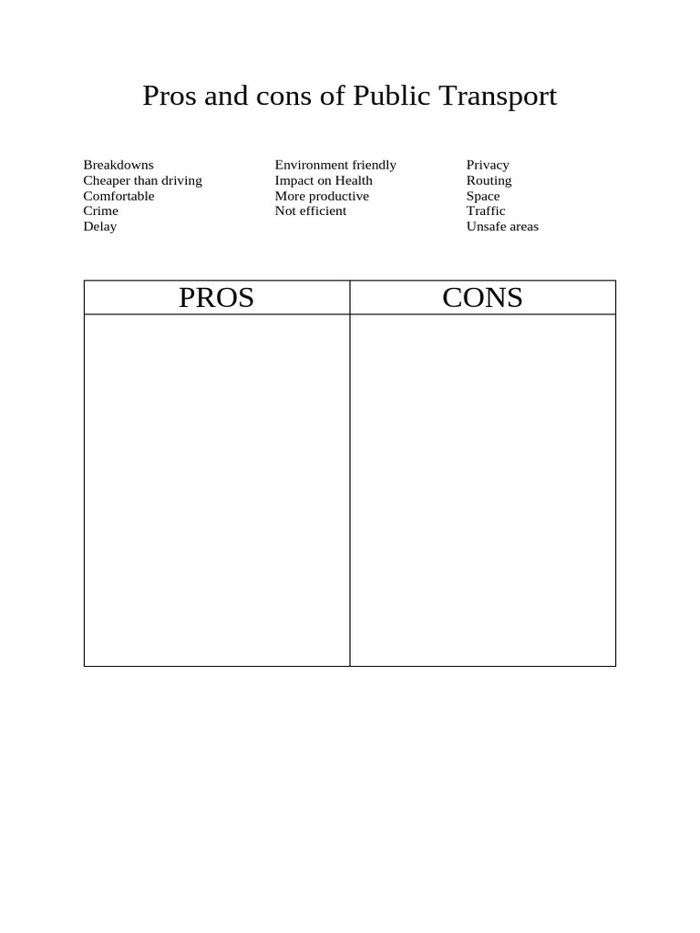 Public Transport: Pros and Cons | PDF