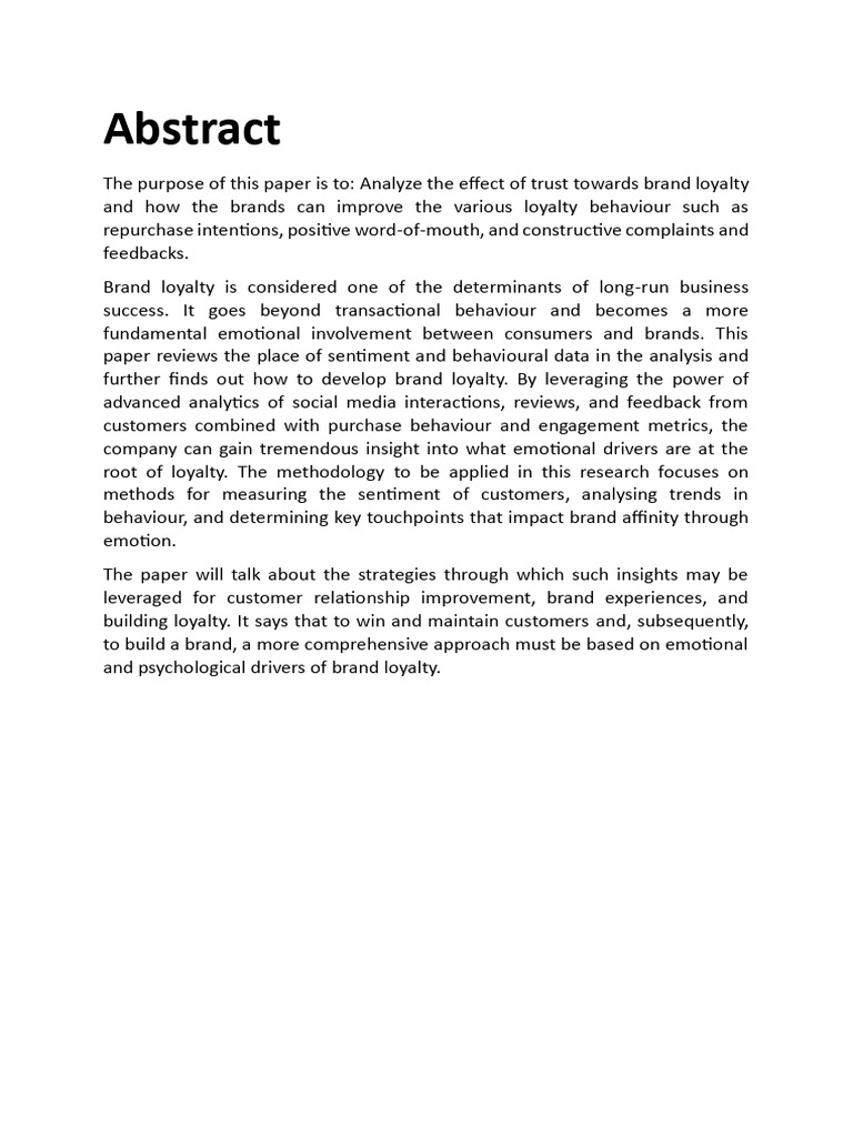 Abstract of BA For Marketing | PDF