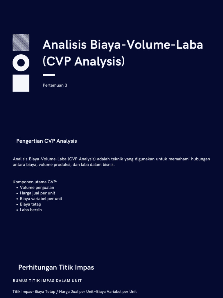 Analisis Biaya-Volume-Laba (CVP Analysis) | PDF