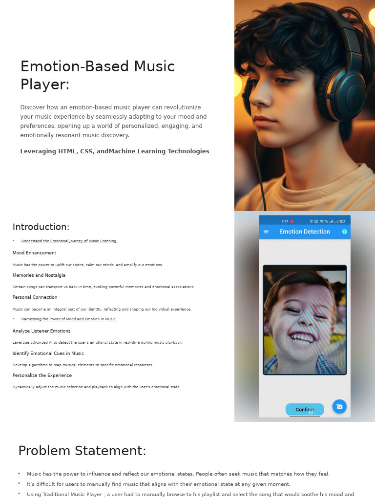 Emotion Based Music Player | PDF | Emotions | Artificial Intelligence